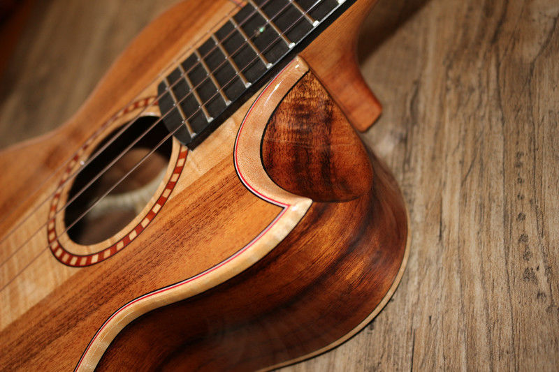 Sinye ukulele 美木目！AAAA級メイプル＆アカシア材 テナーウクレレ 高級ケー...