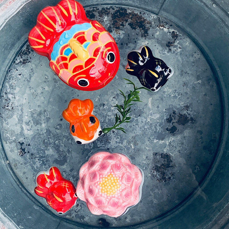 Float in water and enjoy‼︎ ceramic goldfish（5 p...