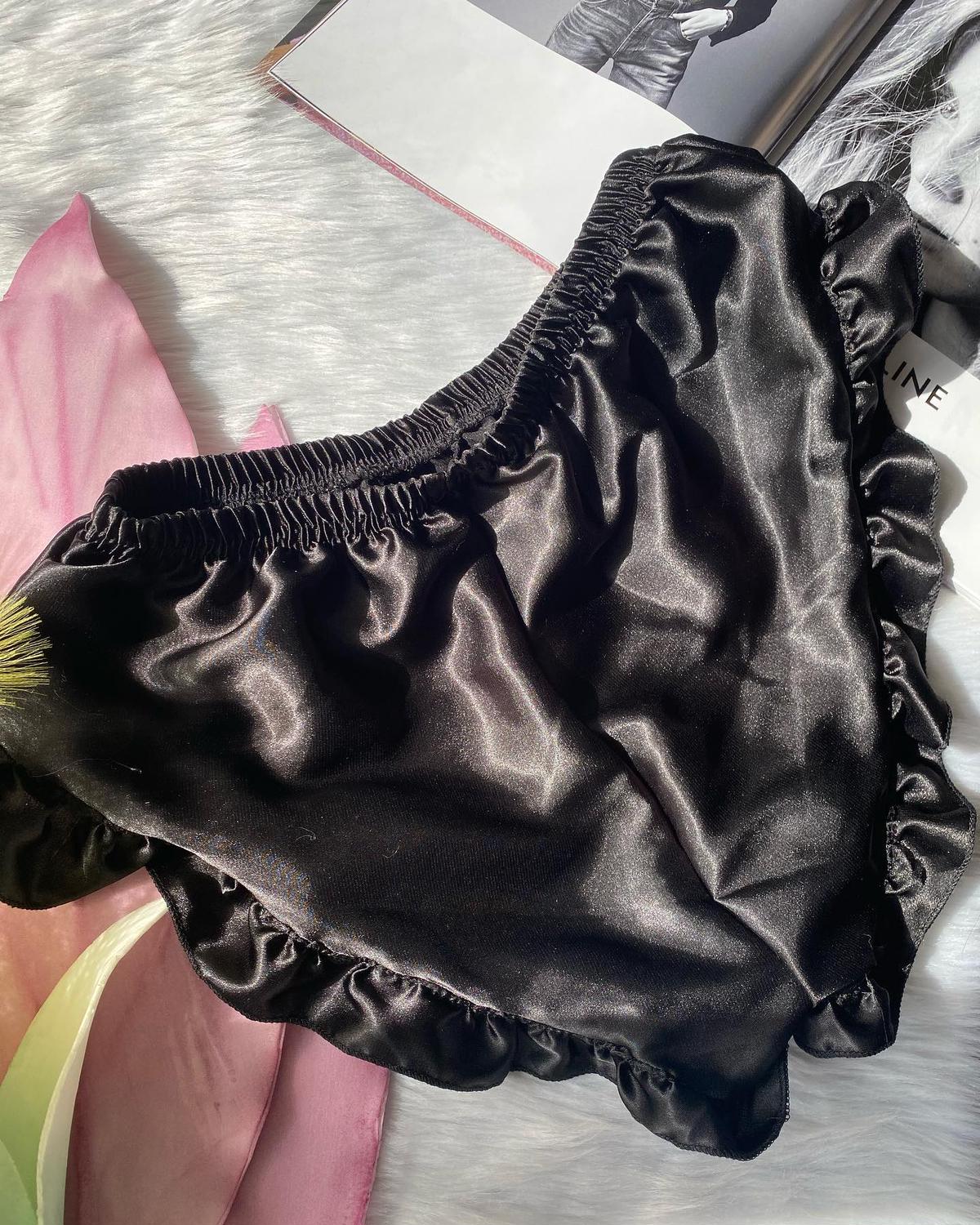 Satin Frill Panty Black 【t 0087】 Numéro 5