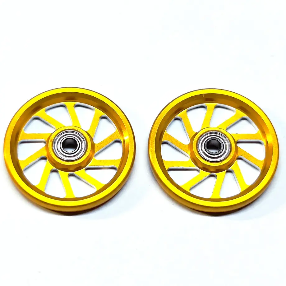 【スパイラル】CNC加工 19mm オールアルミベアリングローラー | mindev(みんでぶ)