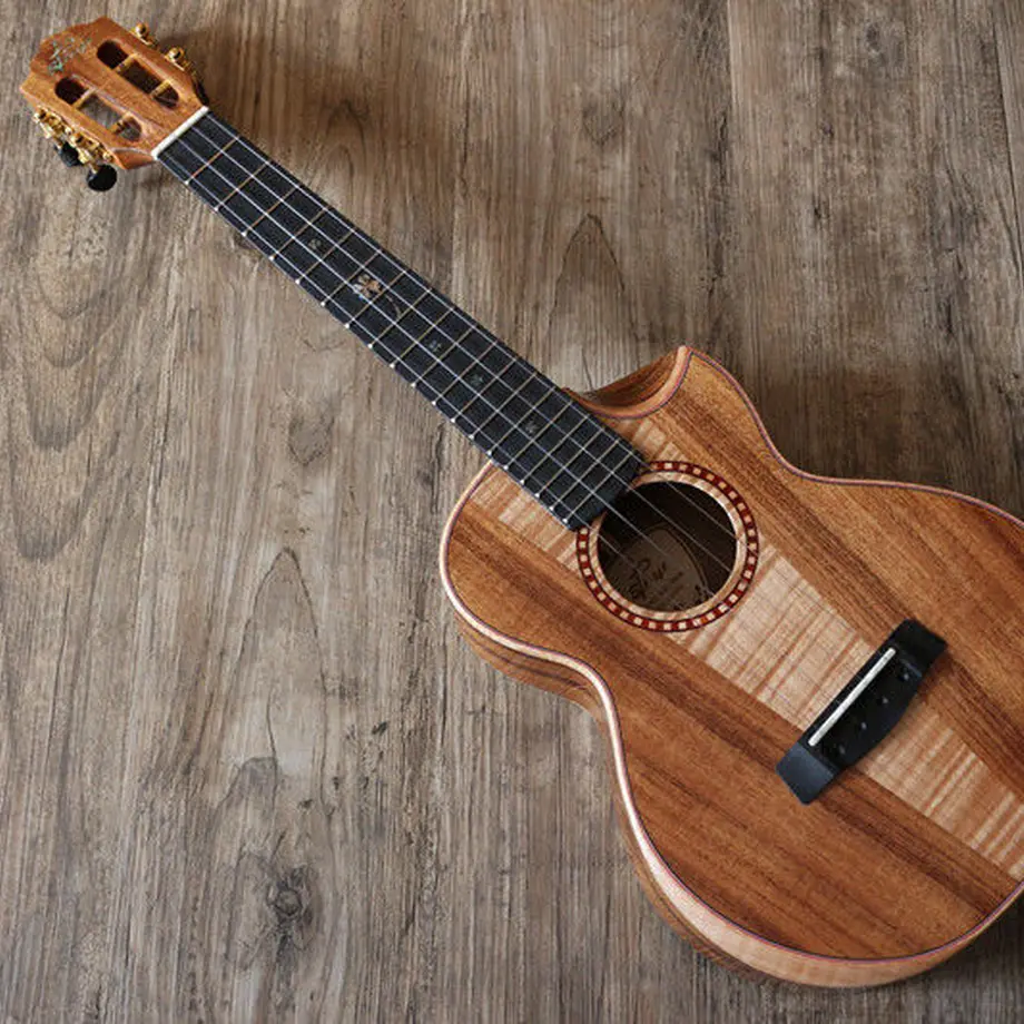 Sinye ukulele 美木目！AAAA級メイプル＆アカシア材 テナーウクレレ 高級ケー...