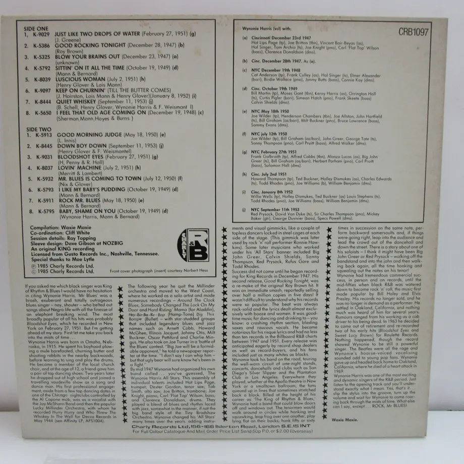 WYNONIE HARRIS / Rock Mr. Blues | TOHTO records...