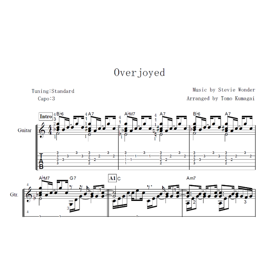 Overjoyed-Stevie Wonder(Fingerstyle guitar) | F...